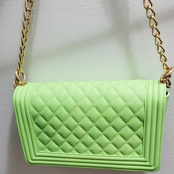 Bags | Lime Green Jelly Purse | Poshmark